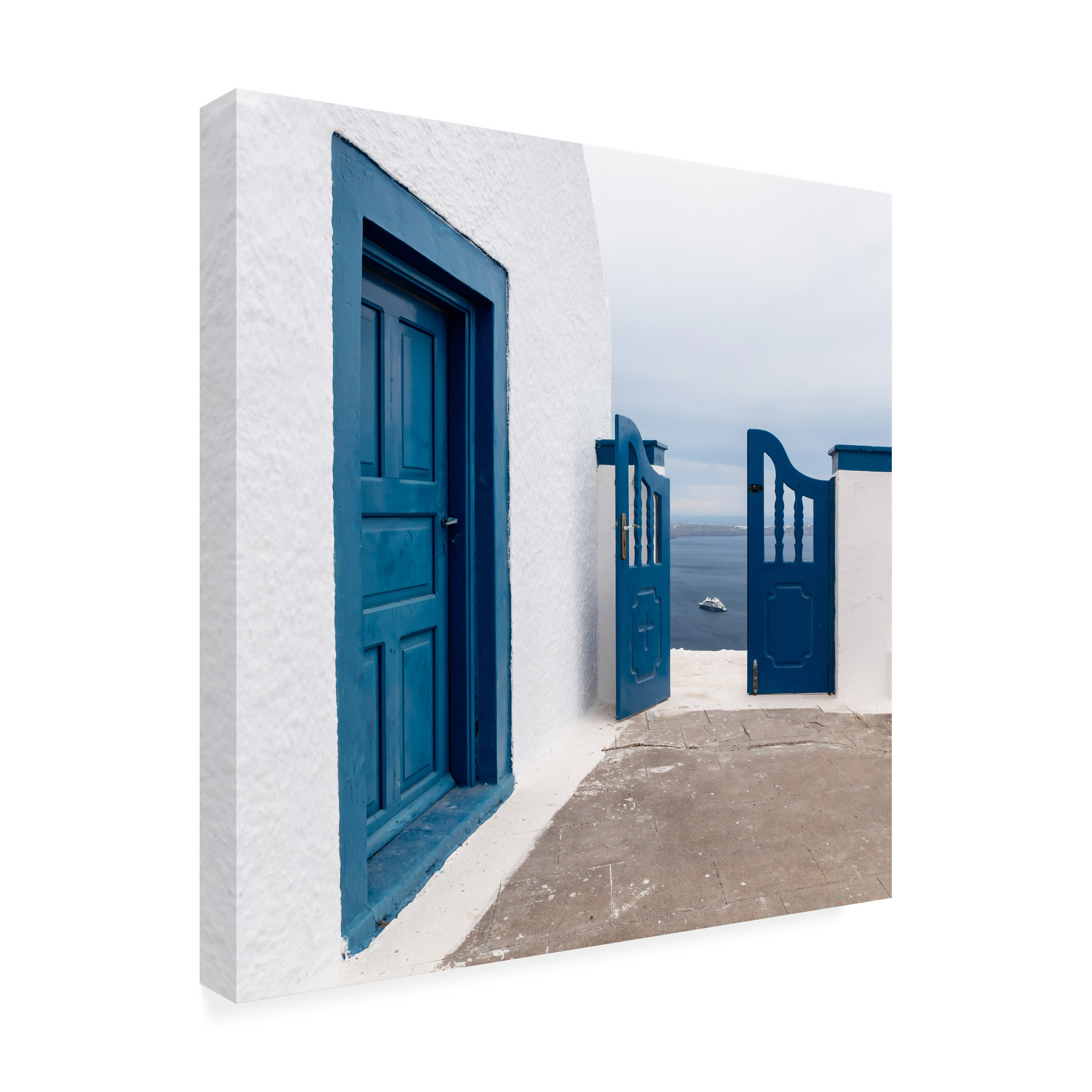 Trademark Fine Art Modern & Contemporary Santorini Greece On Canvas by Markus Auerbach Print ...